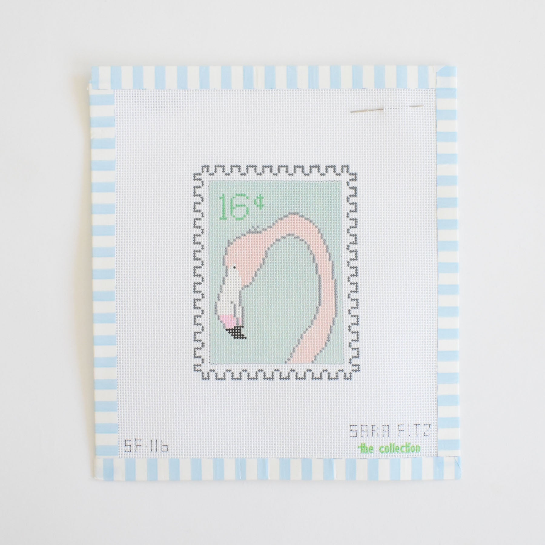 Flamingo Stamp Needlepoint – Sara Fitz