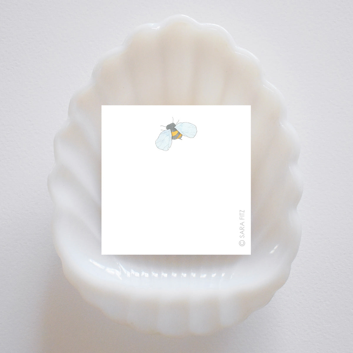 Bee Notelet by Sara Fitz 42 Notelets 2.5 Inch Square