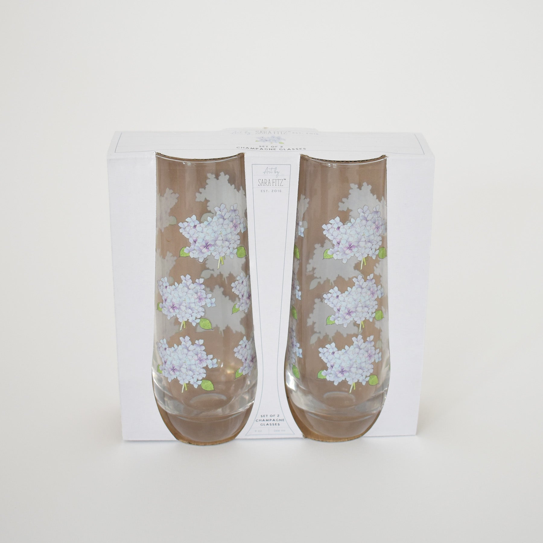 Champagne Glasses, Hydrangea – Sara Fitz