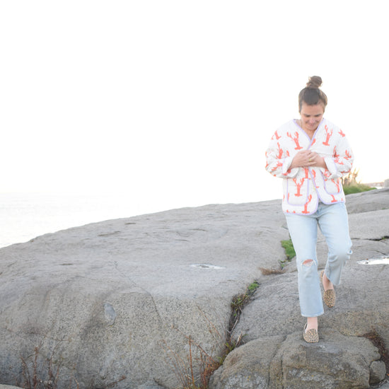 Sara Fitz Lobster Quilted Jacket Midweight Cotton