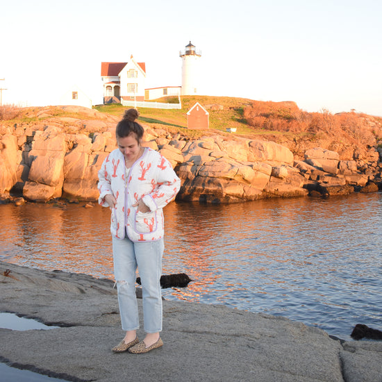 Sara Fitz Lobster Quilted Jacket Midweight Cotton