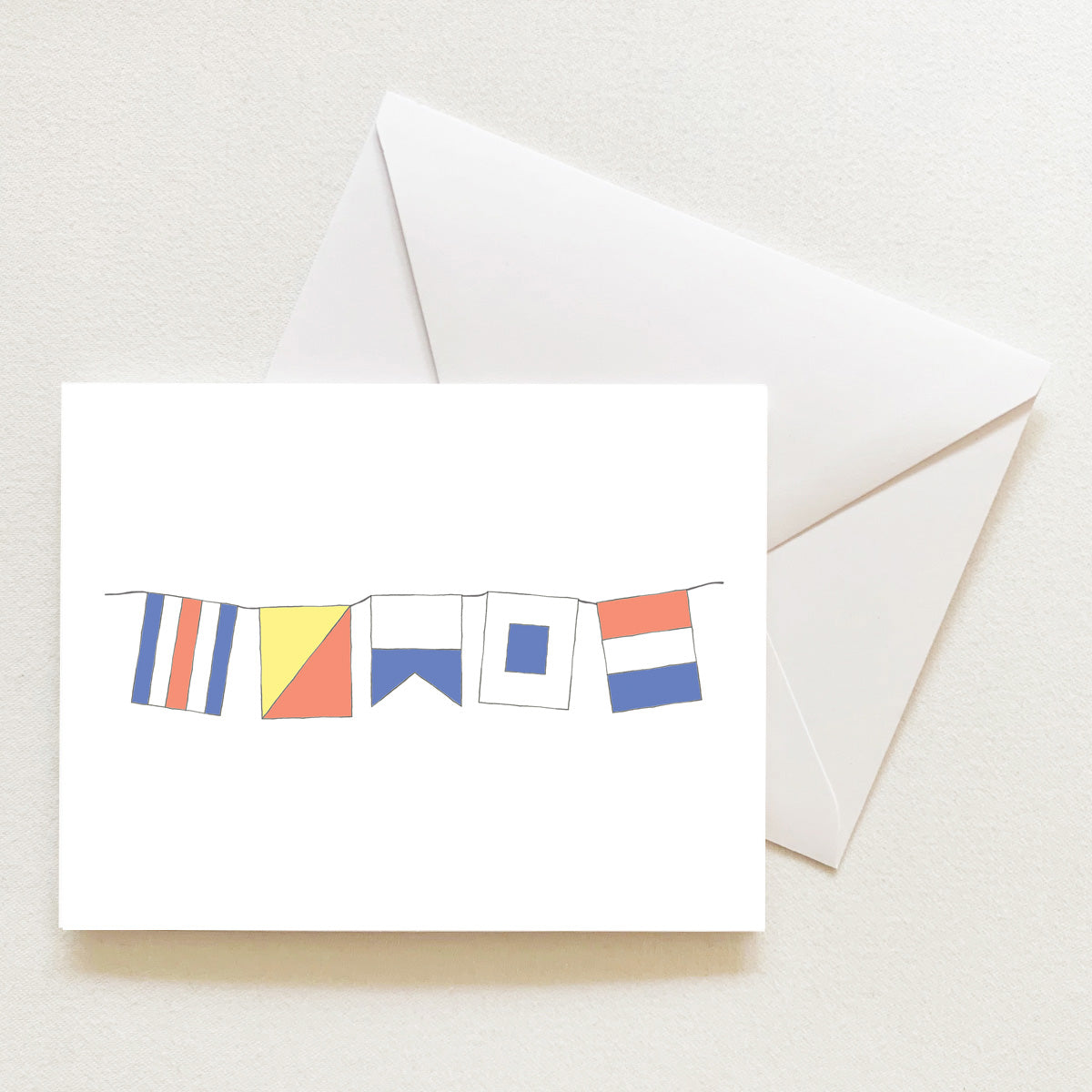 Sara Fitz COAST Flags Note Card Blank Envelopes 8 Pack