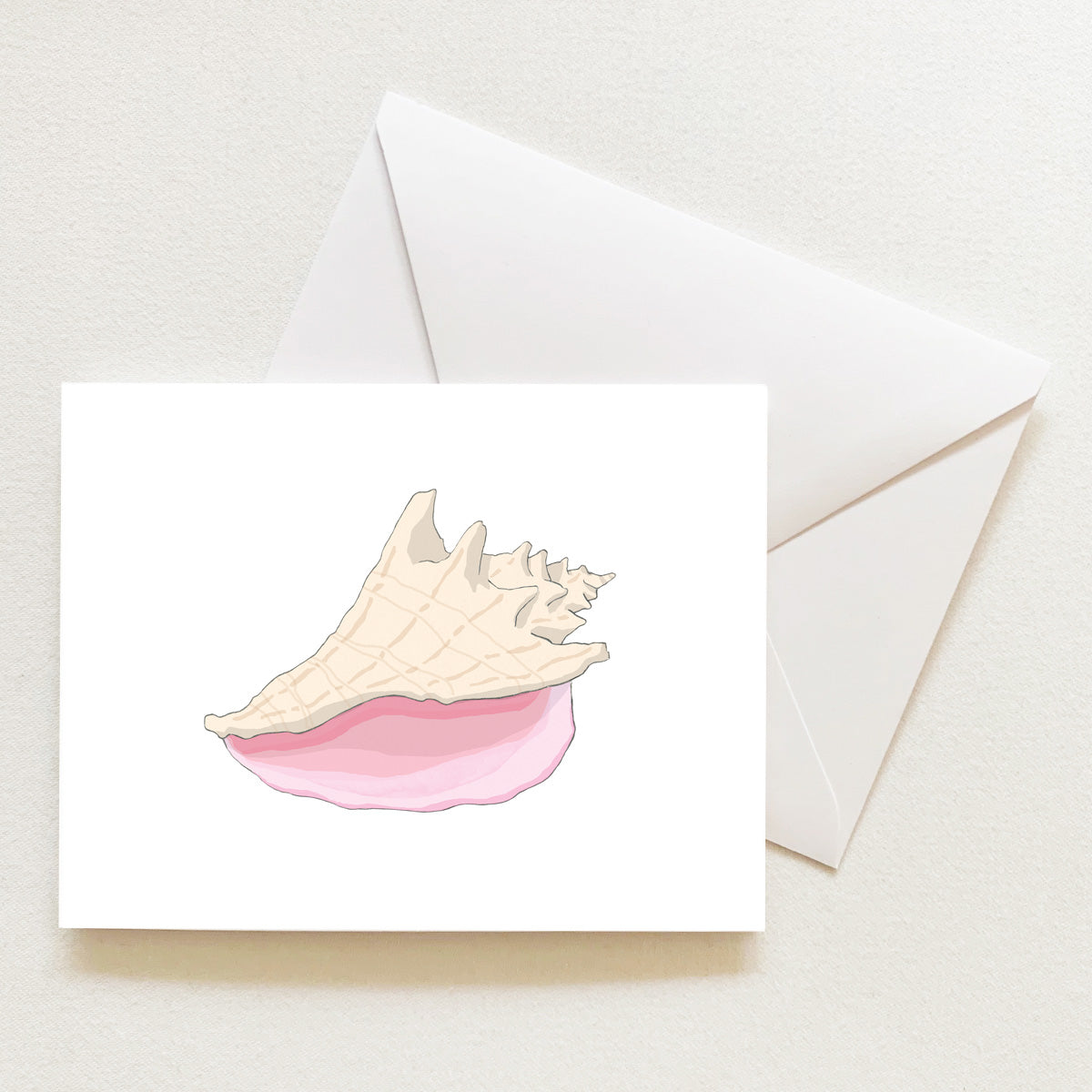 Conch Shell Note Card Sara Fitz Blank Inside