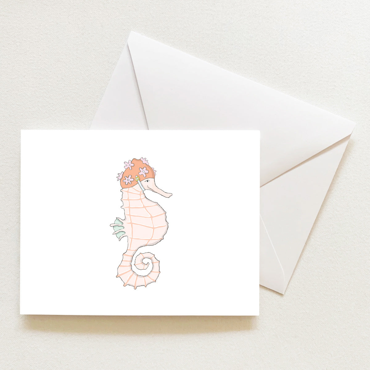 Sara Fitz Seahorse Note Card Blank Inside