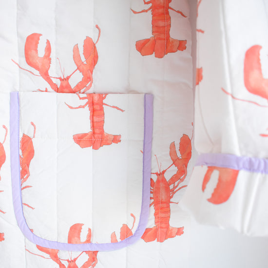 Sara Fitz Lobster Quilted Jacket Midweight Cotton