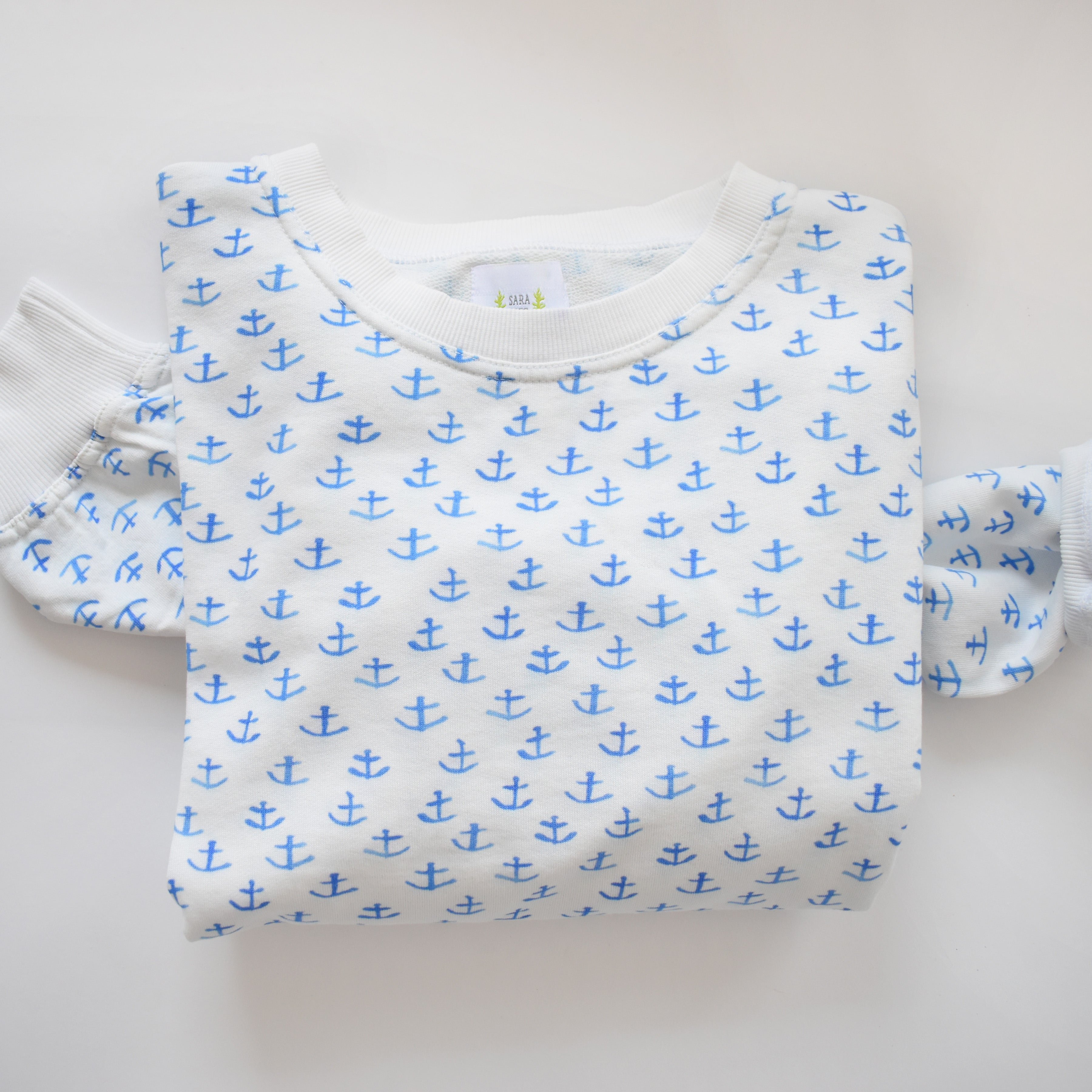 Anchor Sweatshirt by Sara Fitz 100 Percent Cotton