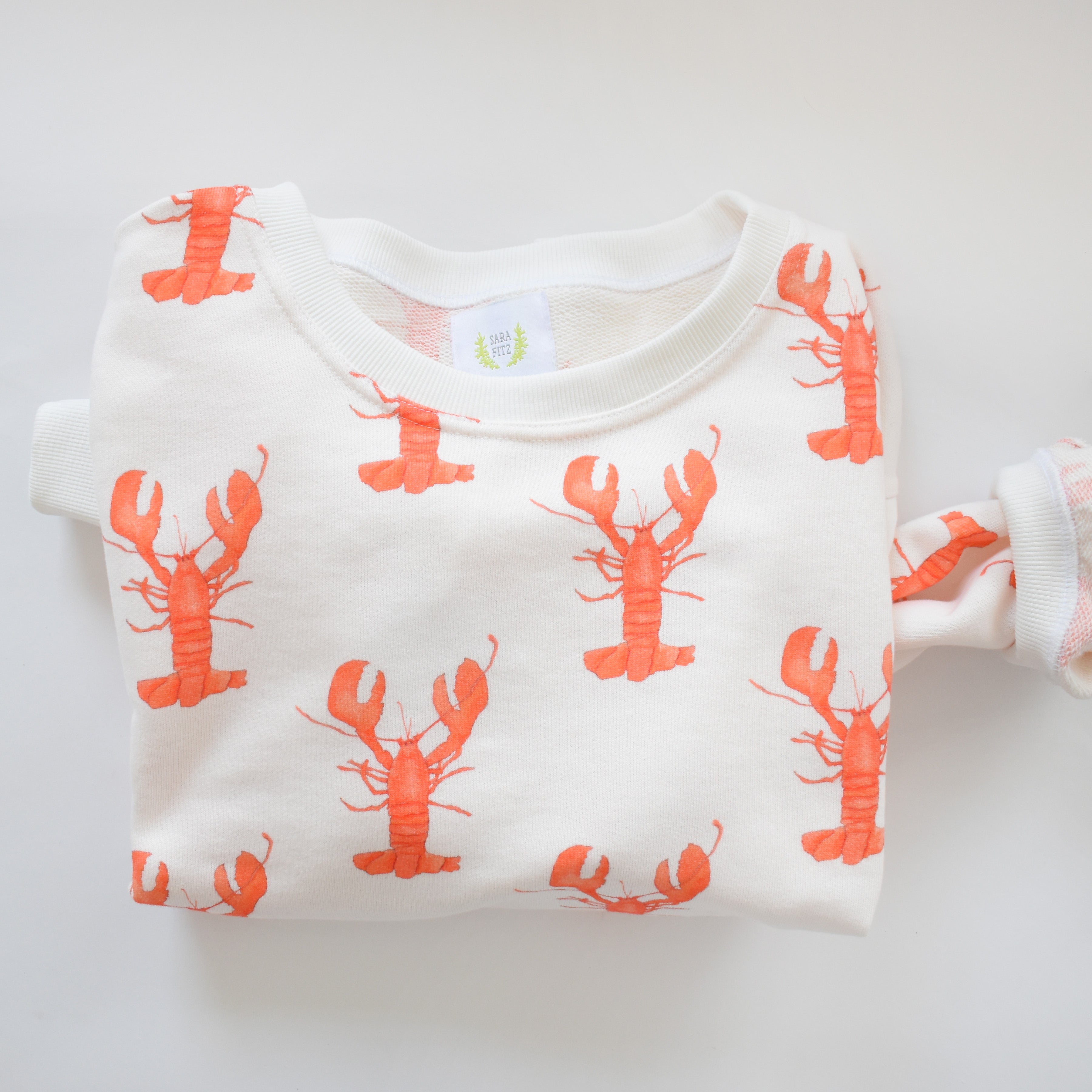 Sara Fitz Lobster Sweatshirt 100 Cotton Comfort