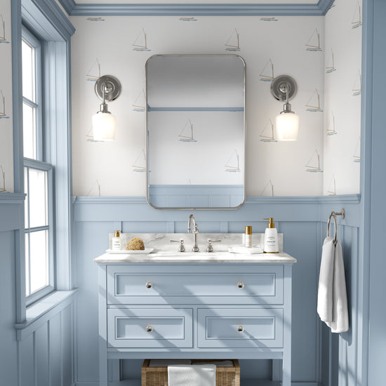 Sara Fitz Sailboat Wallpaper Coastal Nautical Decor