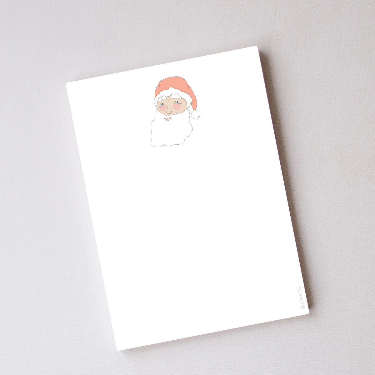 Sara Fitz Jolly Santa Notepad 5x7 100 Pages
