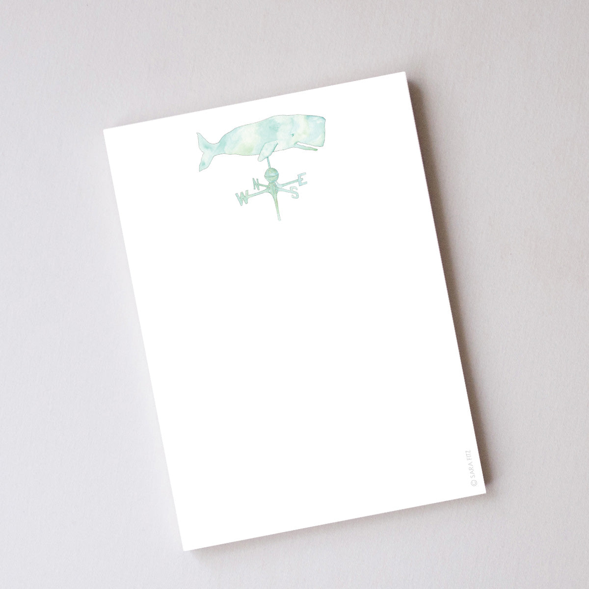 Sara Fitz Whale Weathervane Notepad 5x7 Inches