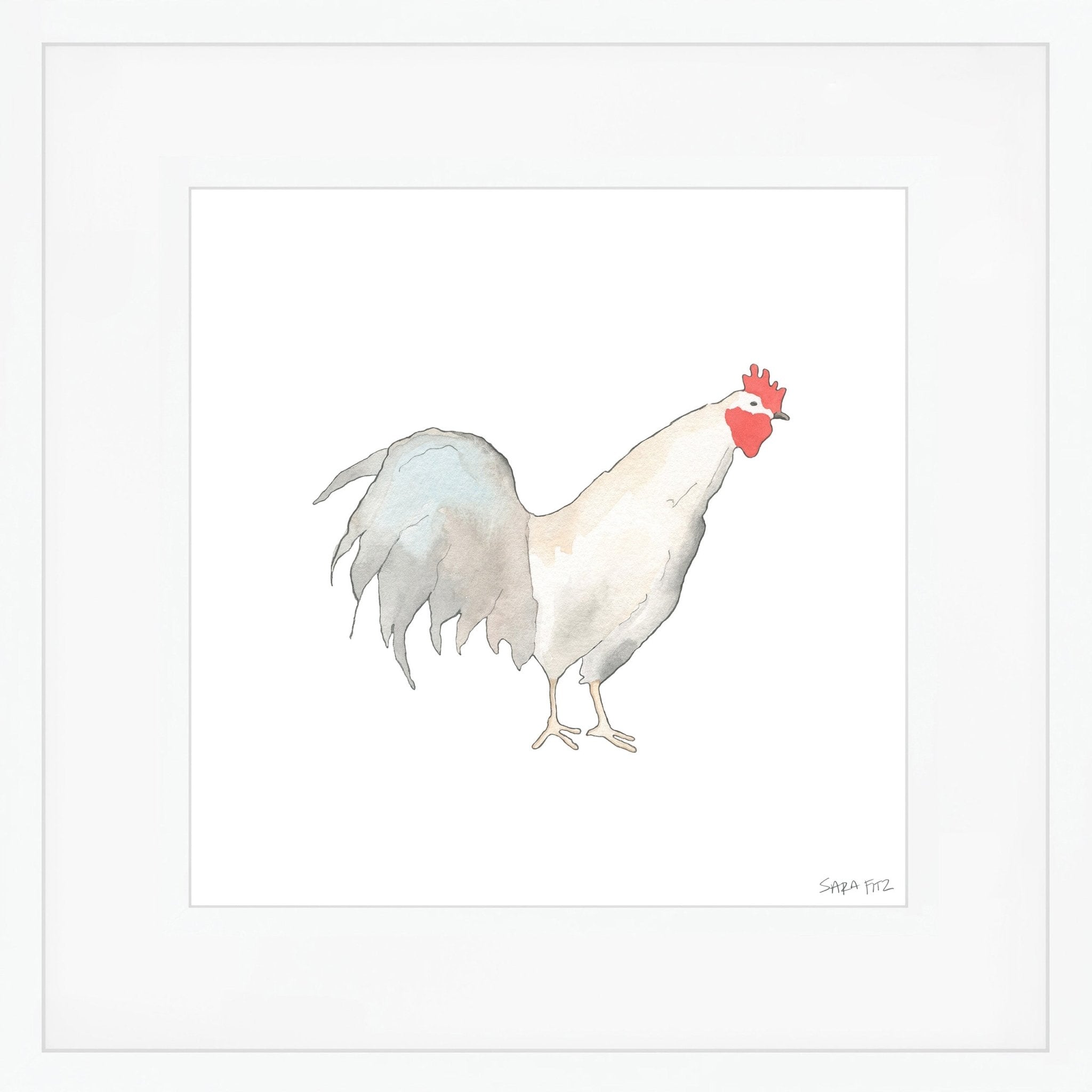 Sara Fitz Rooster Mega Art Print in UV Shield Frame