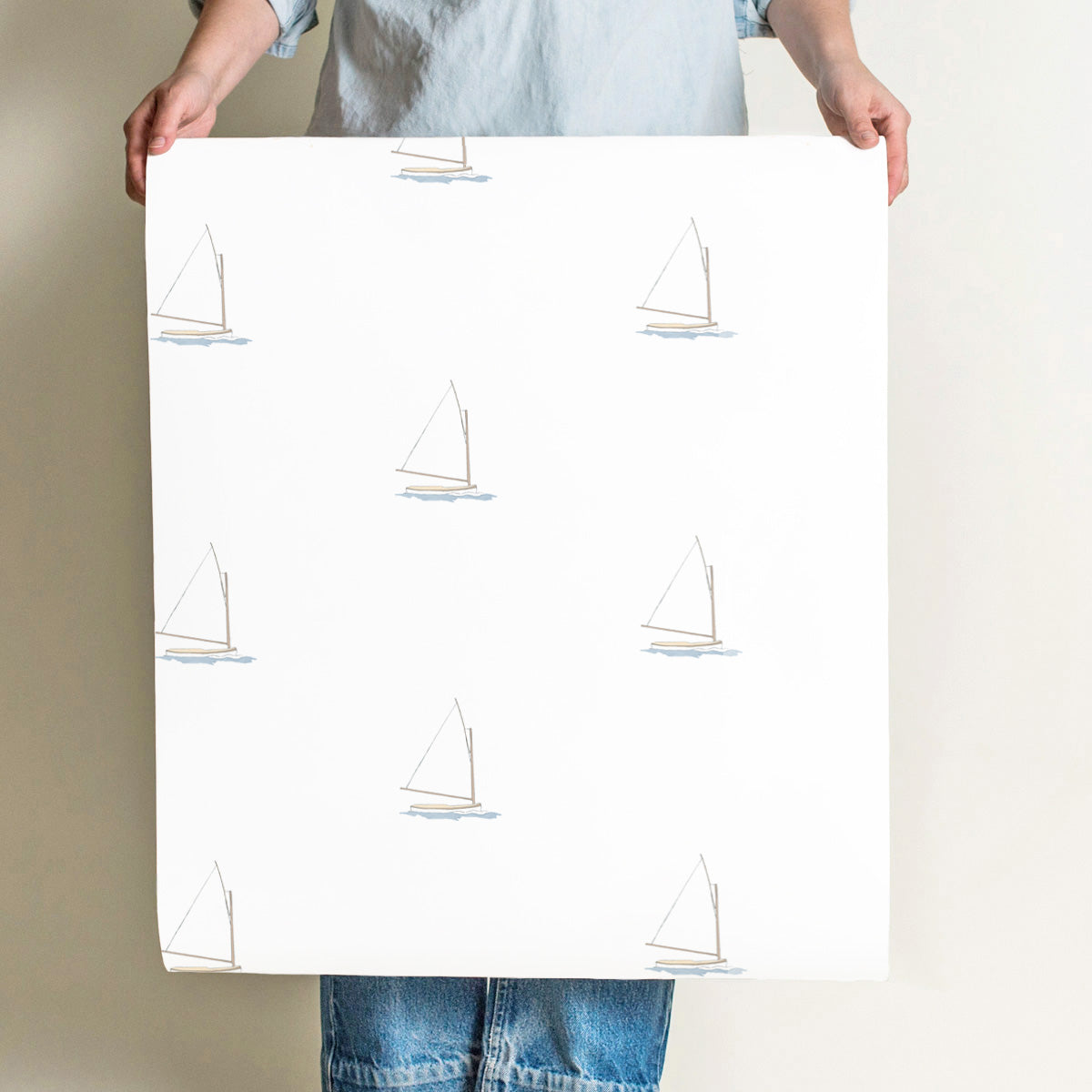 Sara Fitz Sailboat Wallpaper Coastal Nautical Decor