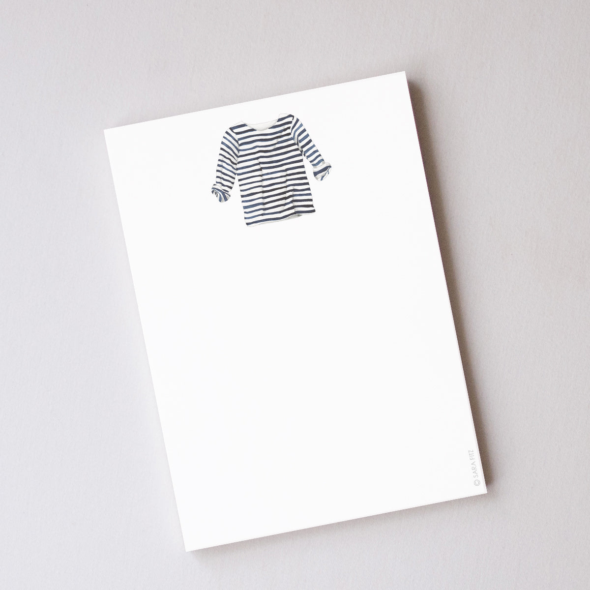 Sara Fitz Striped Shirt Notepad 5x7 Made In USA