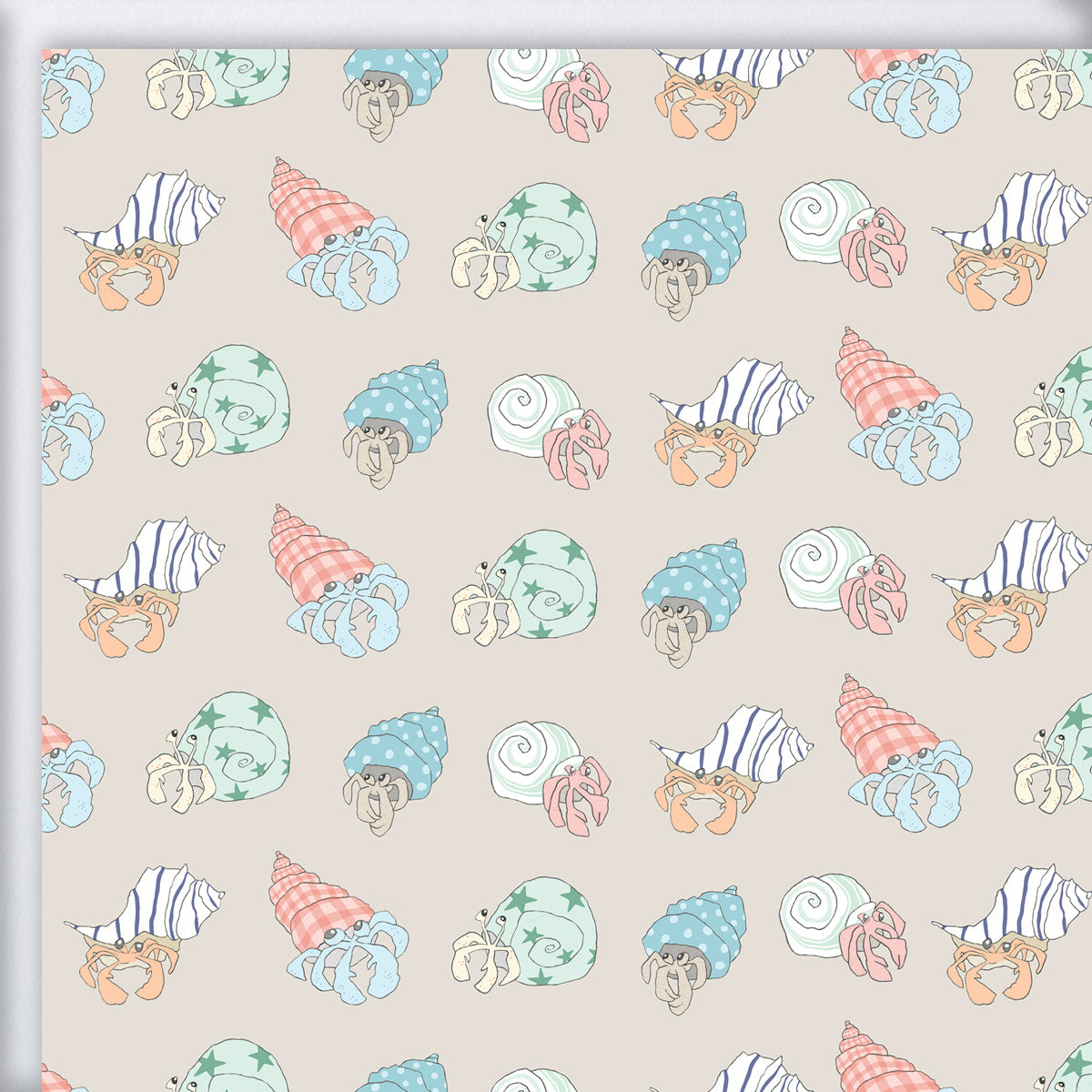 Sara Fitz Hermit Crab Gift Wrap 3 Sheets Eco Friendly