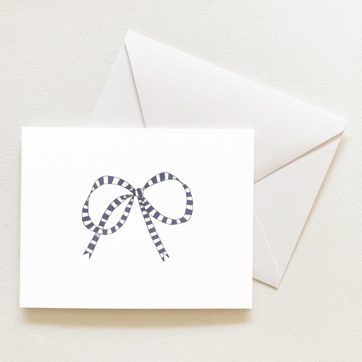 Sara Fitz Striped Bow Note Card Set Blank Inside