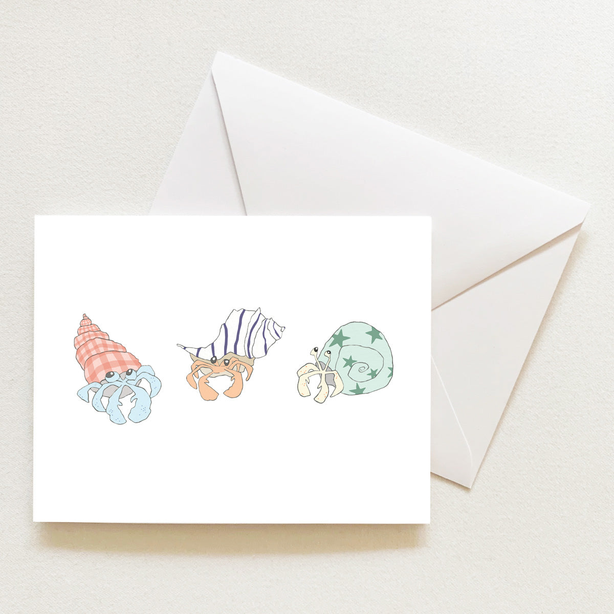 Sara Fitz Hermit Crab Note Card Set with Envelopes