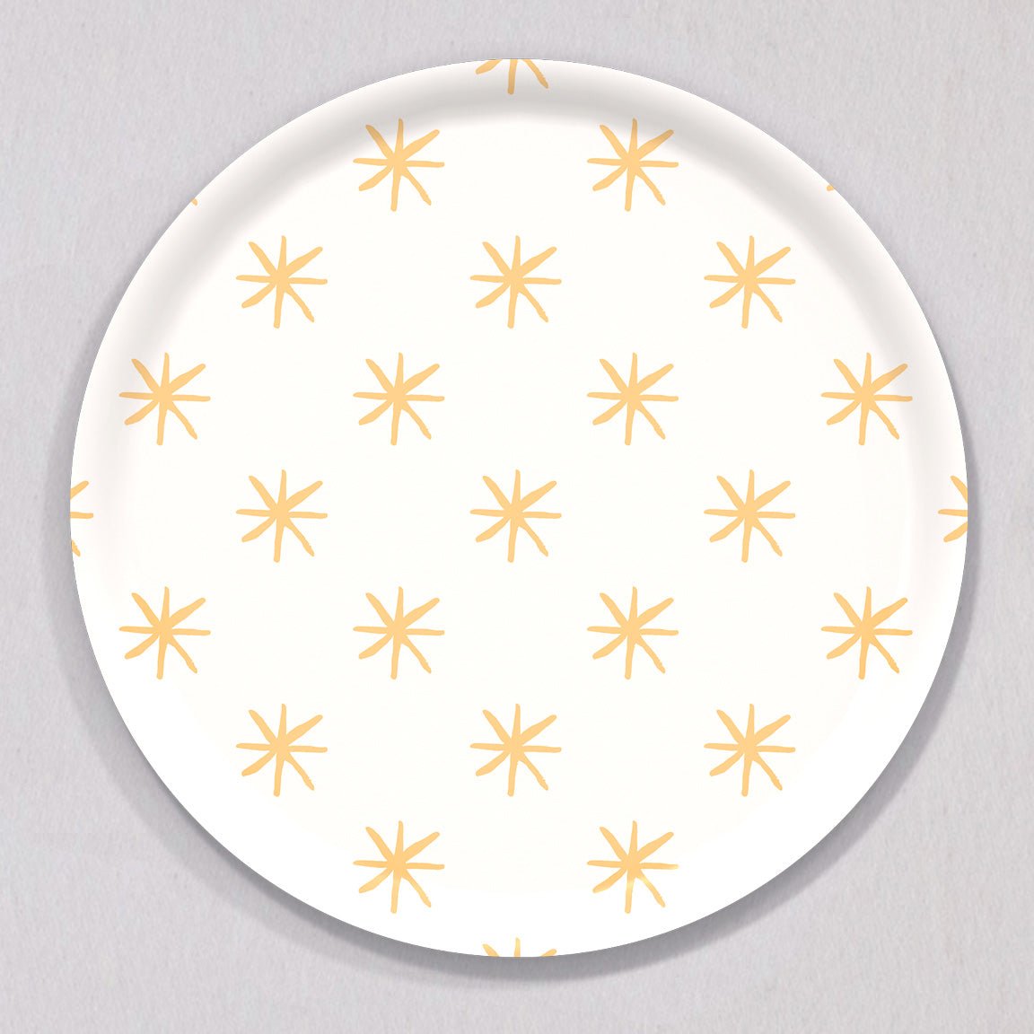 Sara Fitz Large Star Sherbet Tray Round Birch Wood