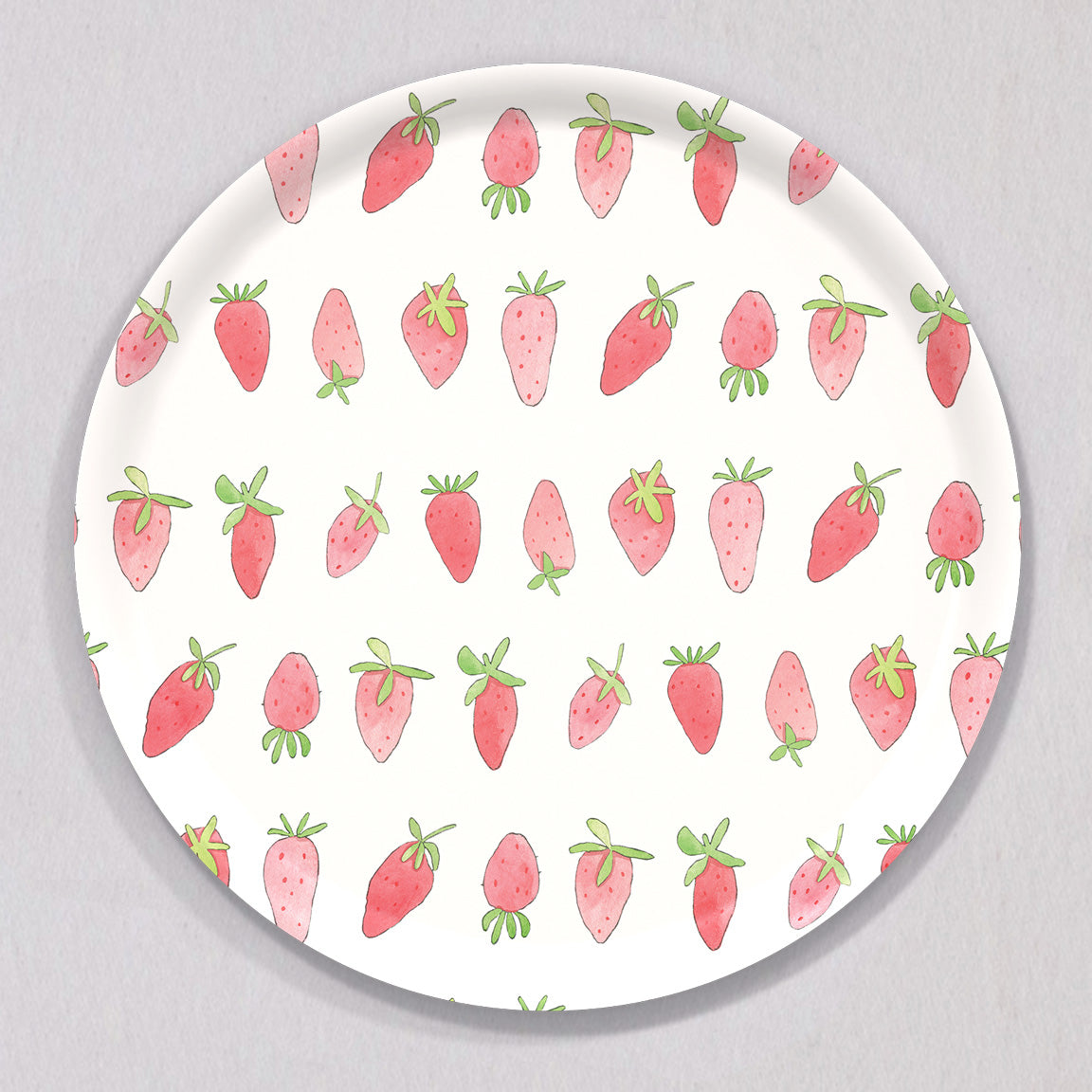 Sara Fitz Large Strawberry Tray Round Birch Wood