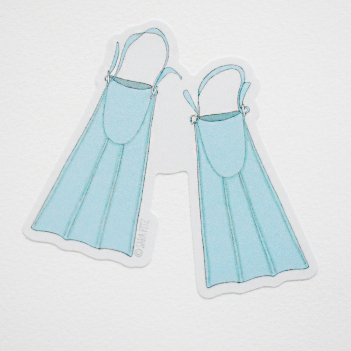 Sara Fitz Swim Fins Sticker Weatherproof Vinyl Made In USA