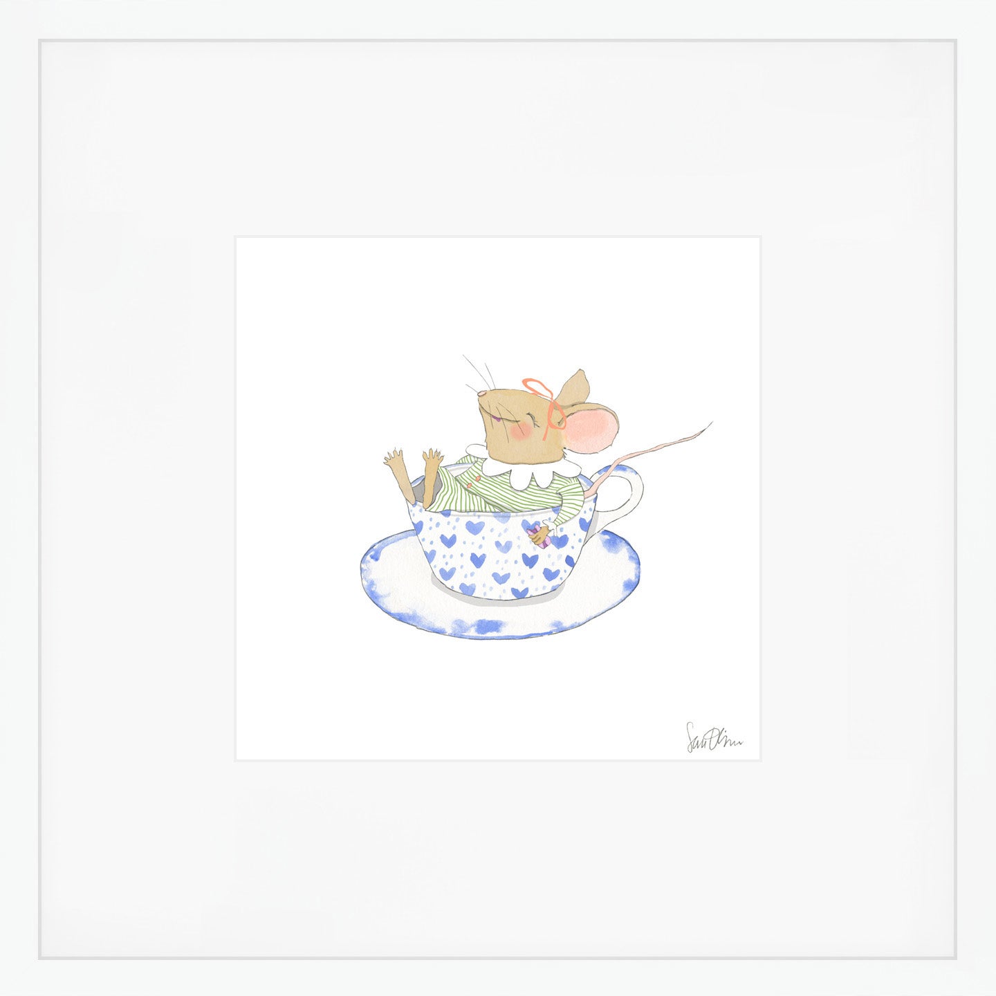 Tea Cup Mouse Art Print – Sara Fitz